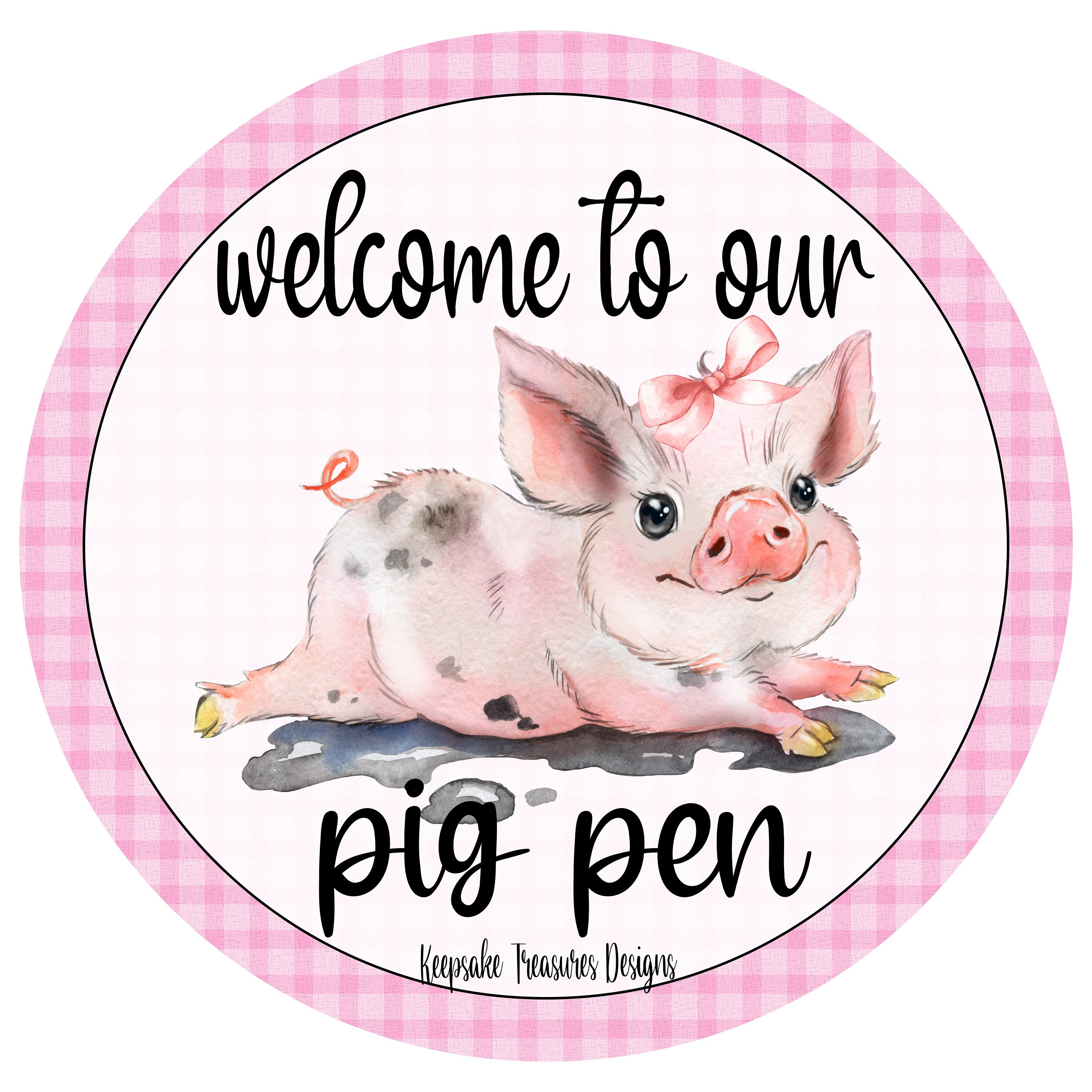 Welcome to Our Pig Pen Door Hanger Template Sublimation - Etsy