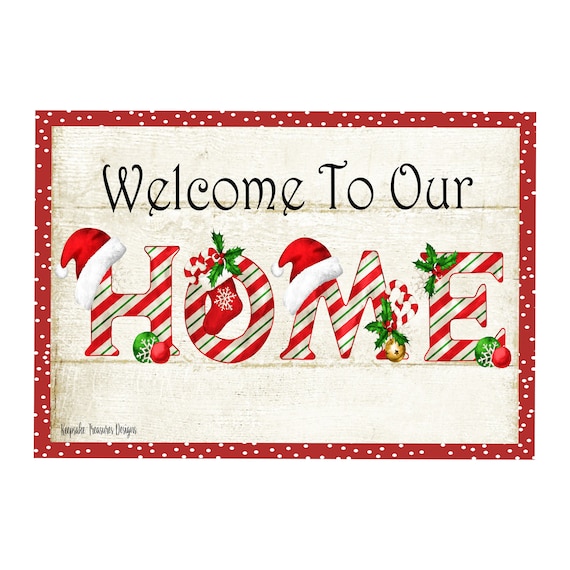 Welcome to Our Home Christmas Santa Gnome Candy Cane - Etsy