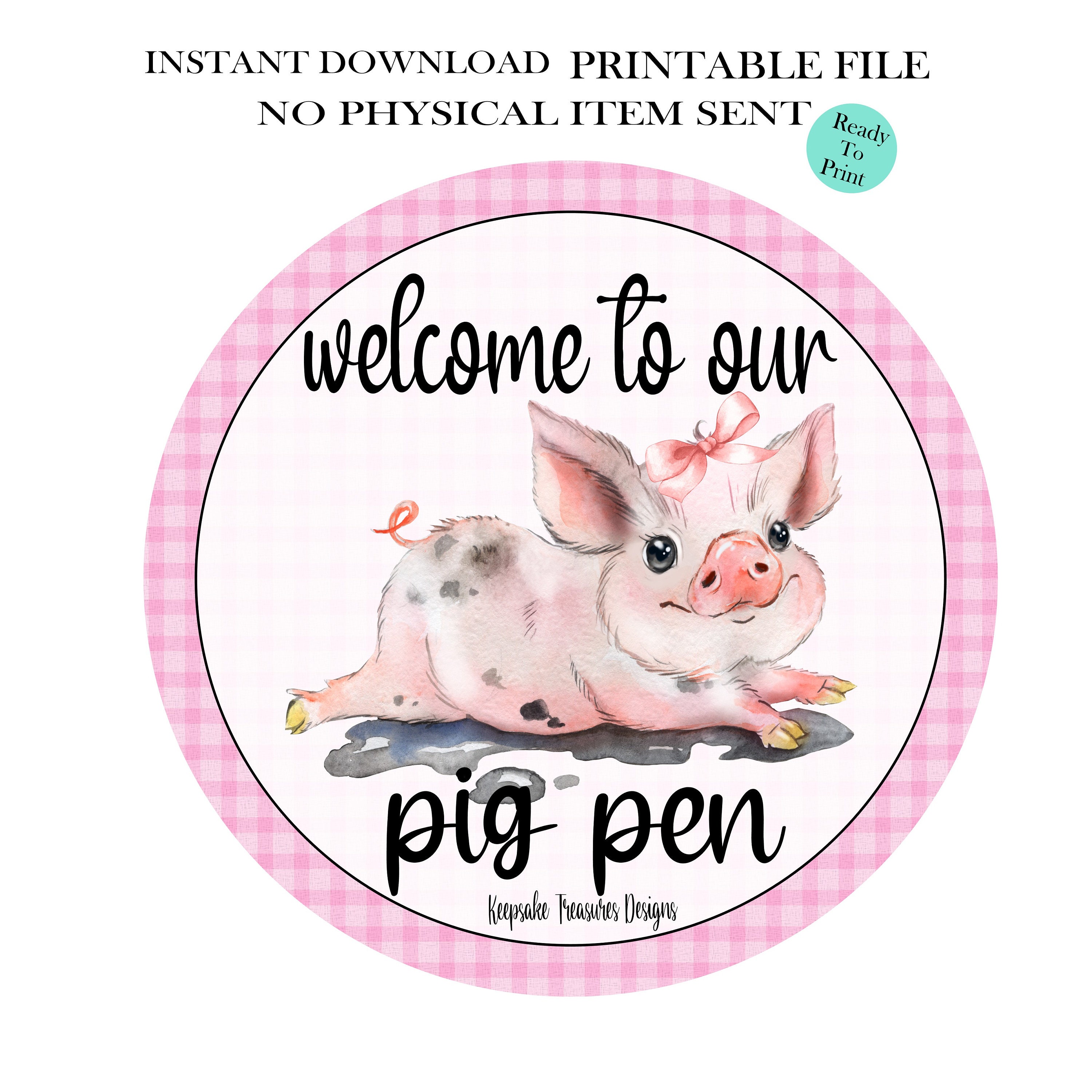 Welcome to Our Pig Pen Door Hanger Template Sublimation - Etsy