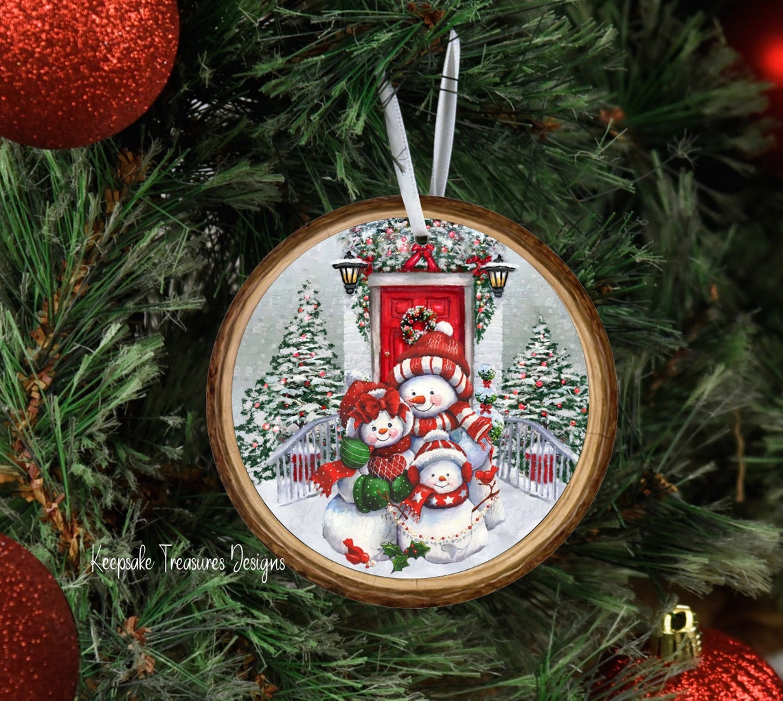 Snowman Christmas Ornament Design Winter Ornament Template - Etsy