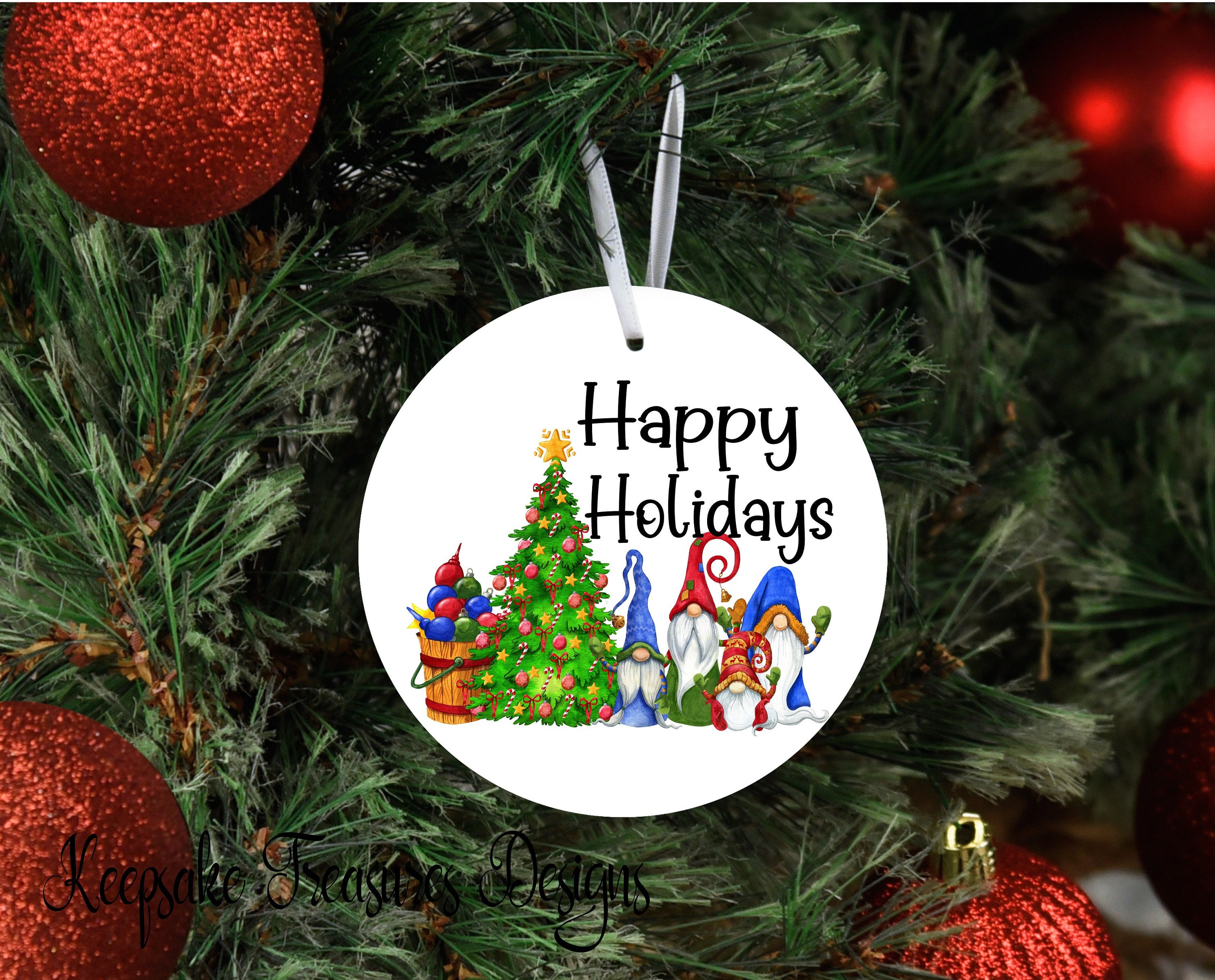 Happy Holidays Gnome No Background PNG Printable Camp - Etsy