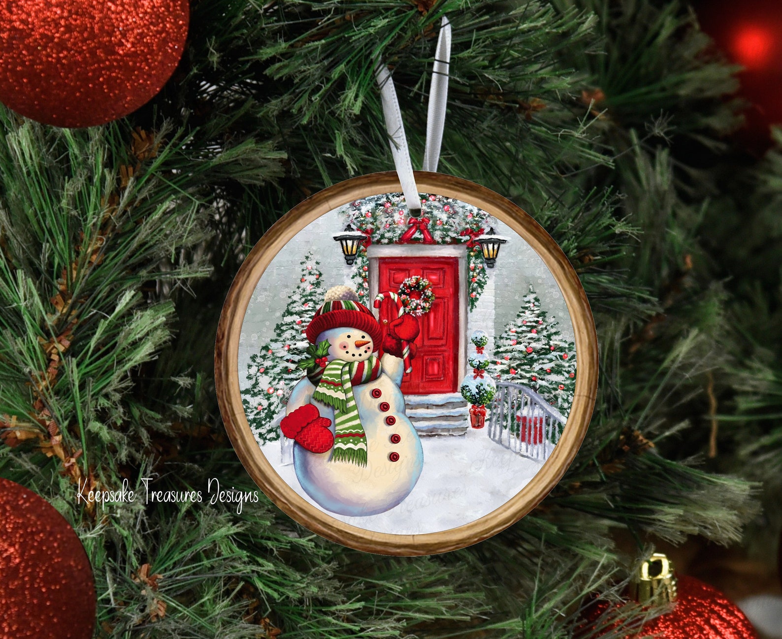 Snowman Christmas Ornament Design Winter Ornament Template - Etsy