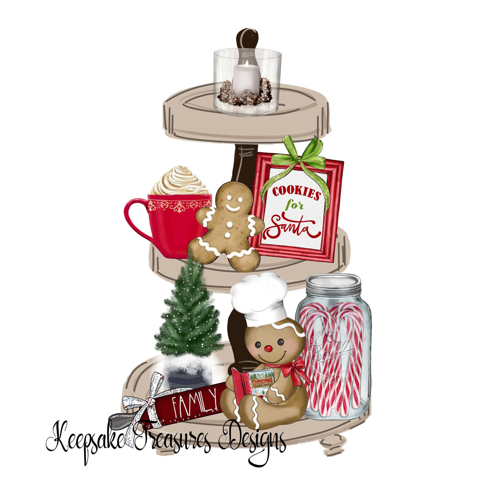 Cookies for Santa Christmas Tier Tray Sublimation Design - Etsy