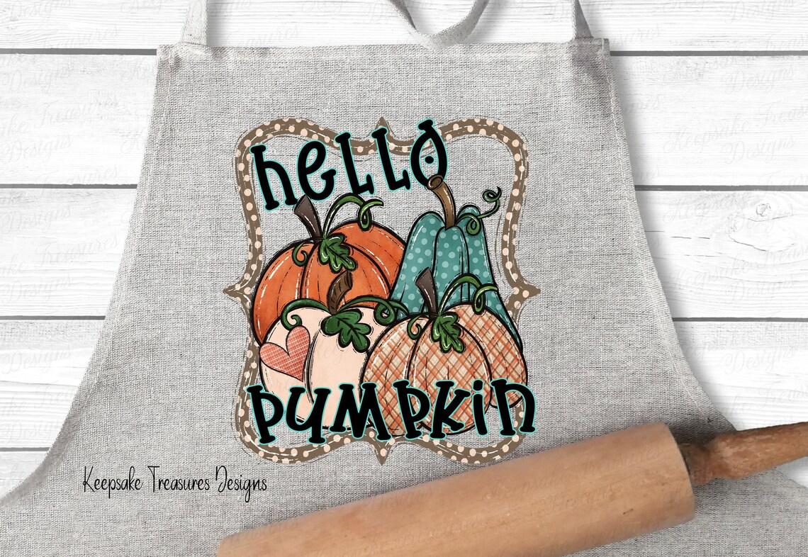 Hello Pumpkin Hand Drawn PNG Sublimation Design Digital - Etsy