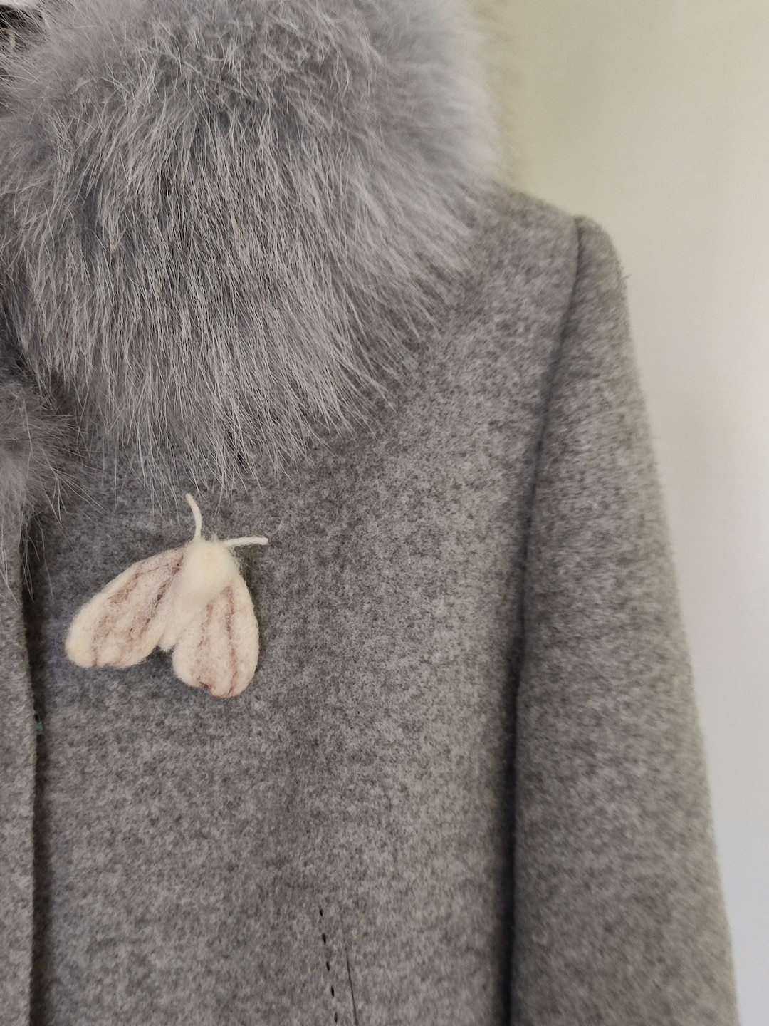 Moth Brooch, Needle Felted Brooch, Sloth Moth, Needle Felted Animal - Etsy