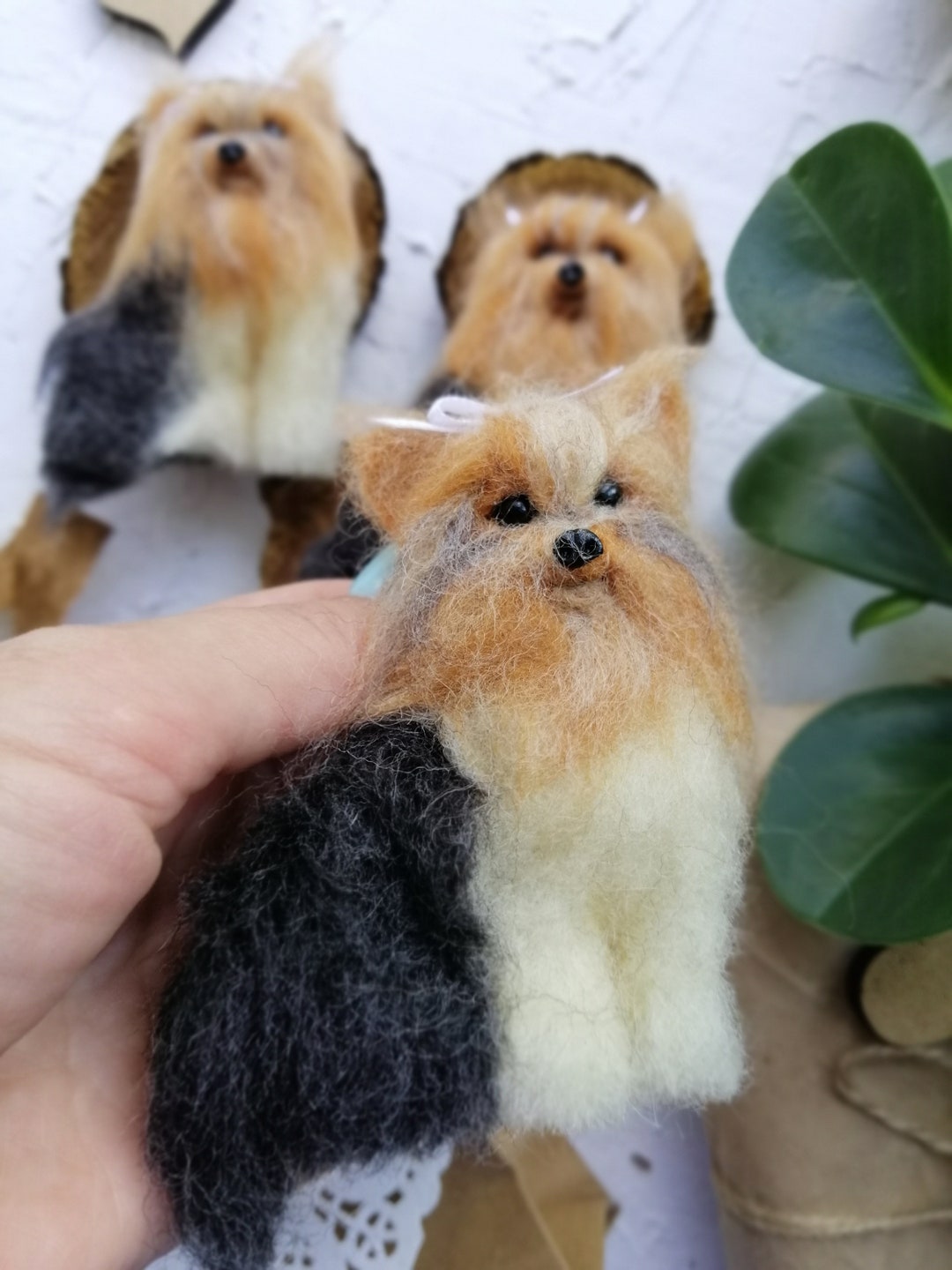 Needle Felted Dog Brooch Yorkshire Terrier Felt Soft Sculpture Terrier ...