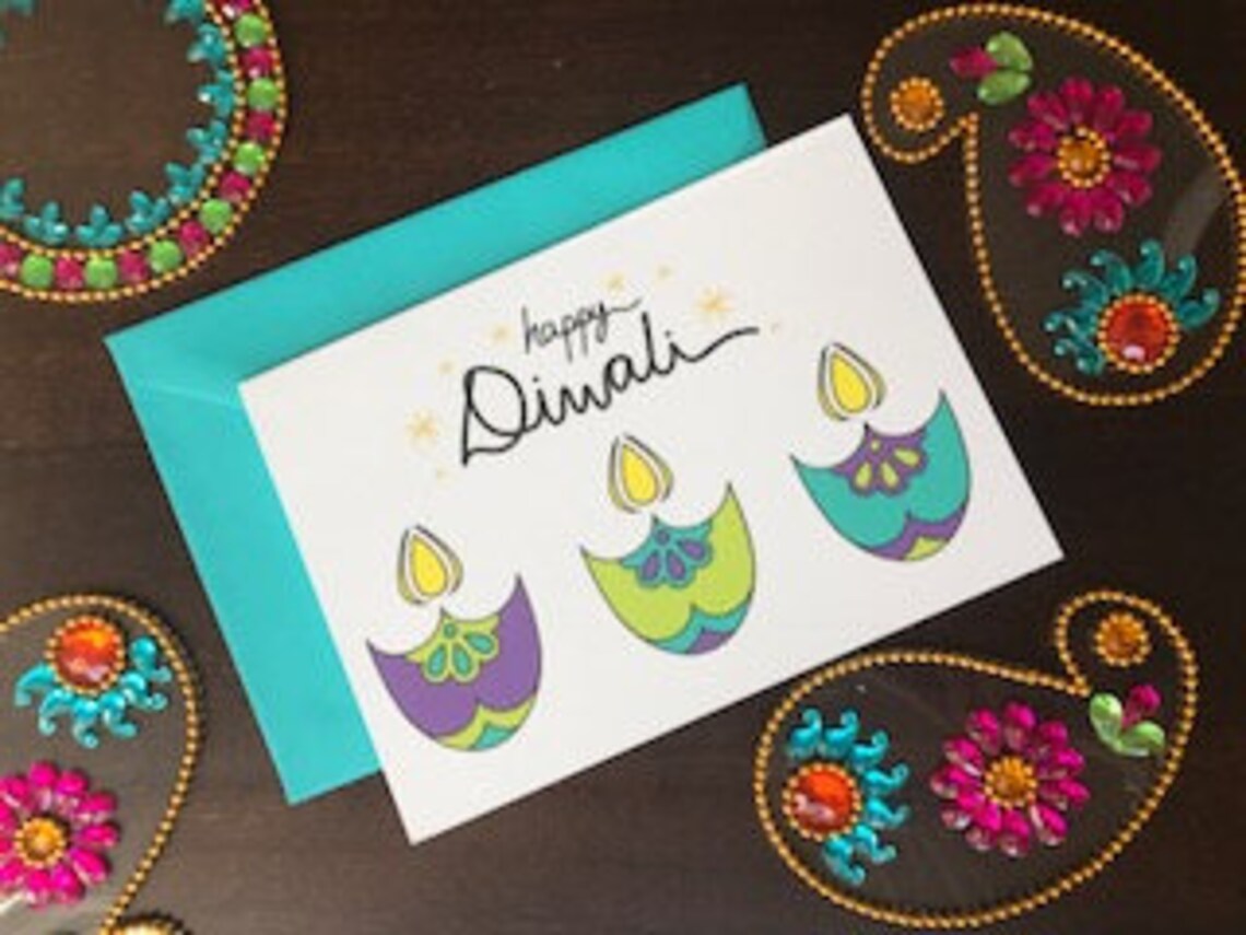 Happy Diwali Card Deepavali Modern Diwali Money Gift Card - Etsy India