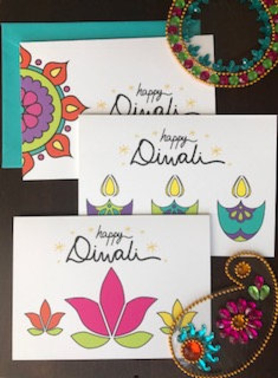 Happy Diwali Card Deepavali, Modern Diwali Money Gift Card Envelope Set ...