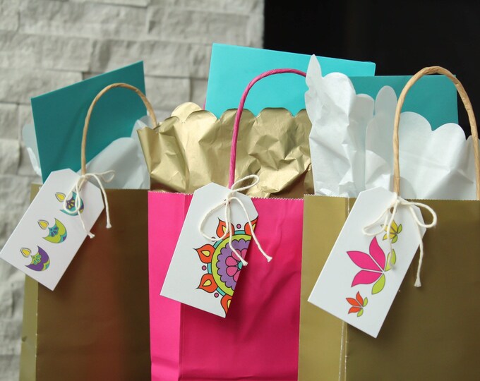 Diwali Gift Tags, Deepawali, Indian Gift Tags and Twine Diwali Party ...