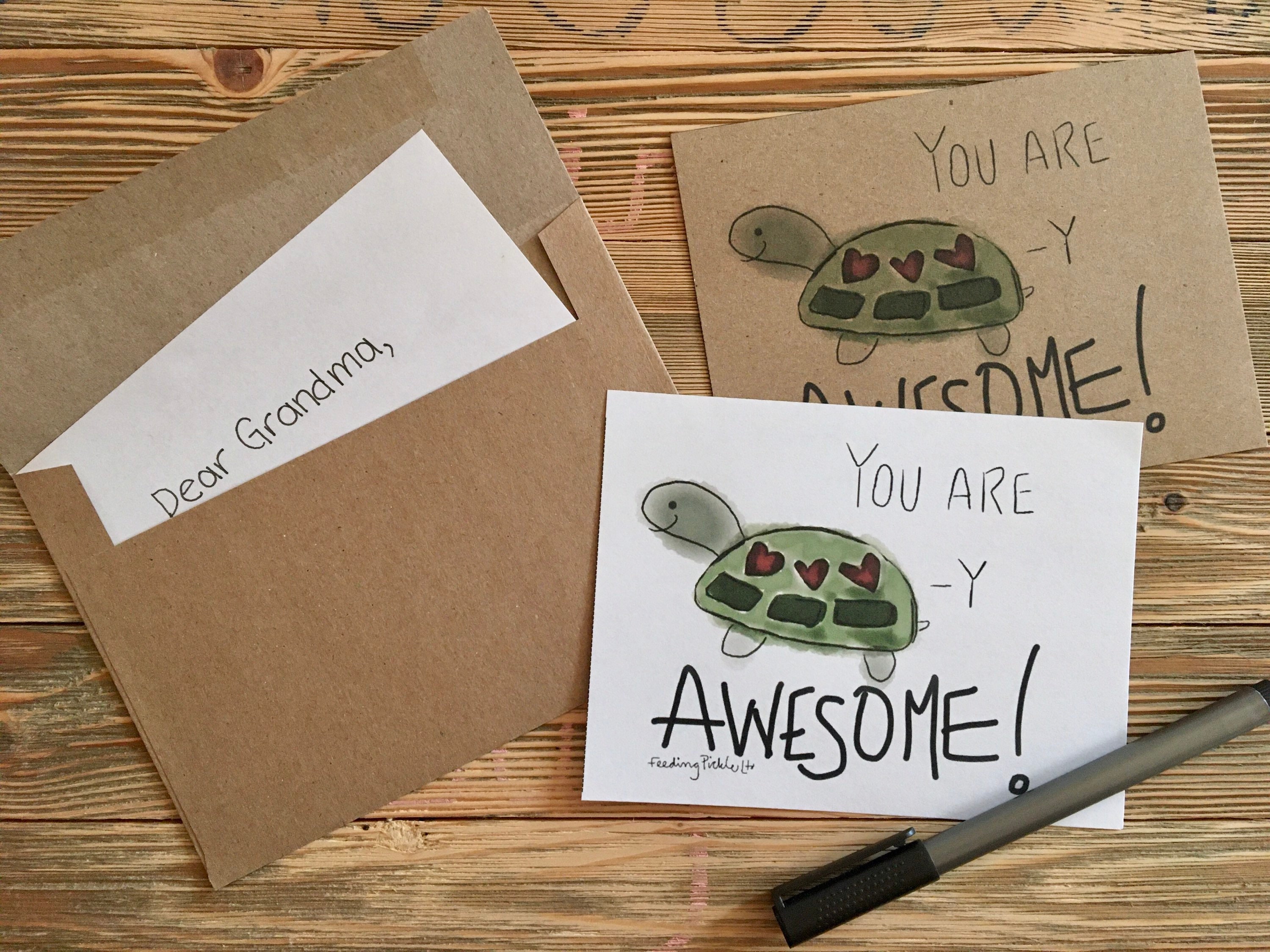 Printable Turtle Awesome Valentines Card for Kids Valentine | Etsy