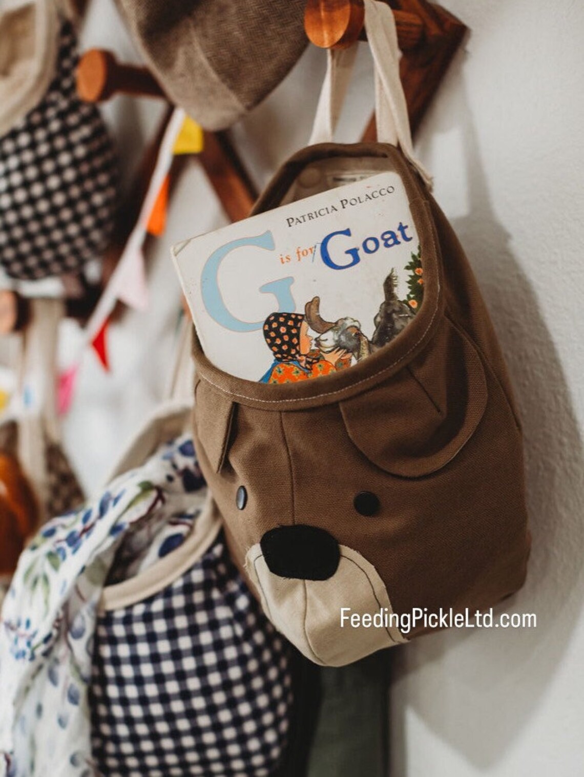 Brown Bear Hanging Pod, Woodland Nursery Storage, Woodland Theme, Baby ...