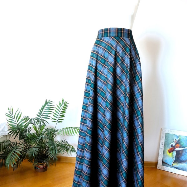 Plaid Maxi Skirt - Etsy