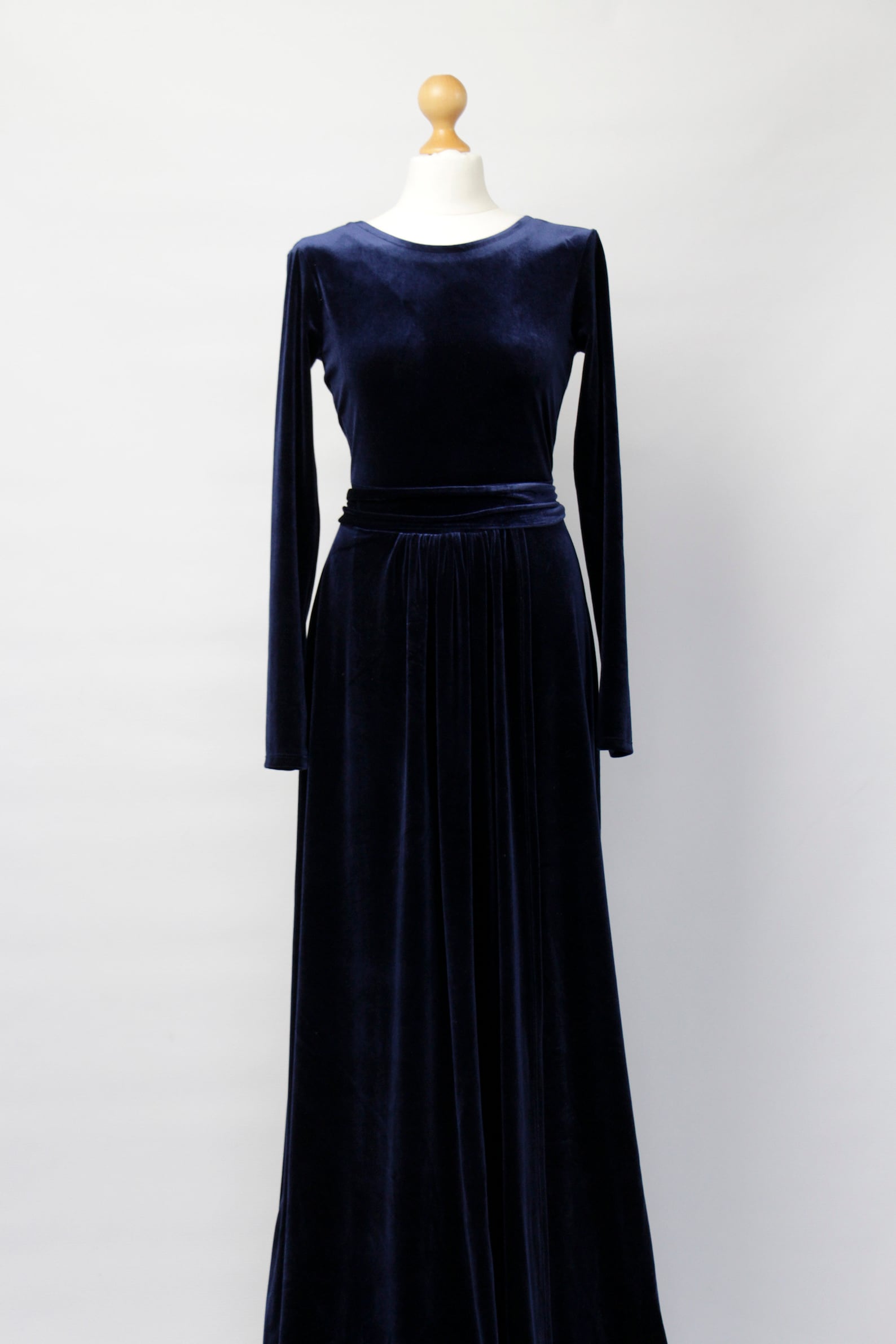Velvet Maxi Dress Velvet Bridesmaid Party Dress Navy Blue Maxi - Etsy