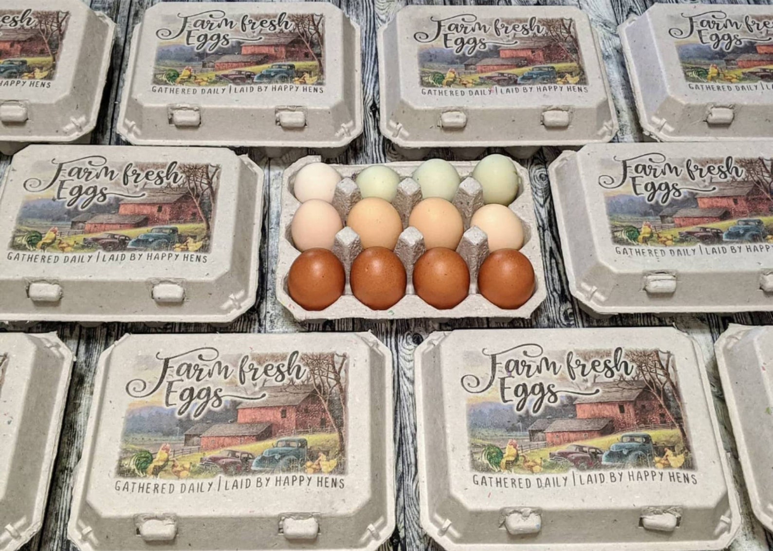 Egg Cartons Vintage Themed. Unique Custom Designed Images - Etsy