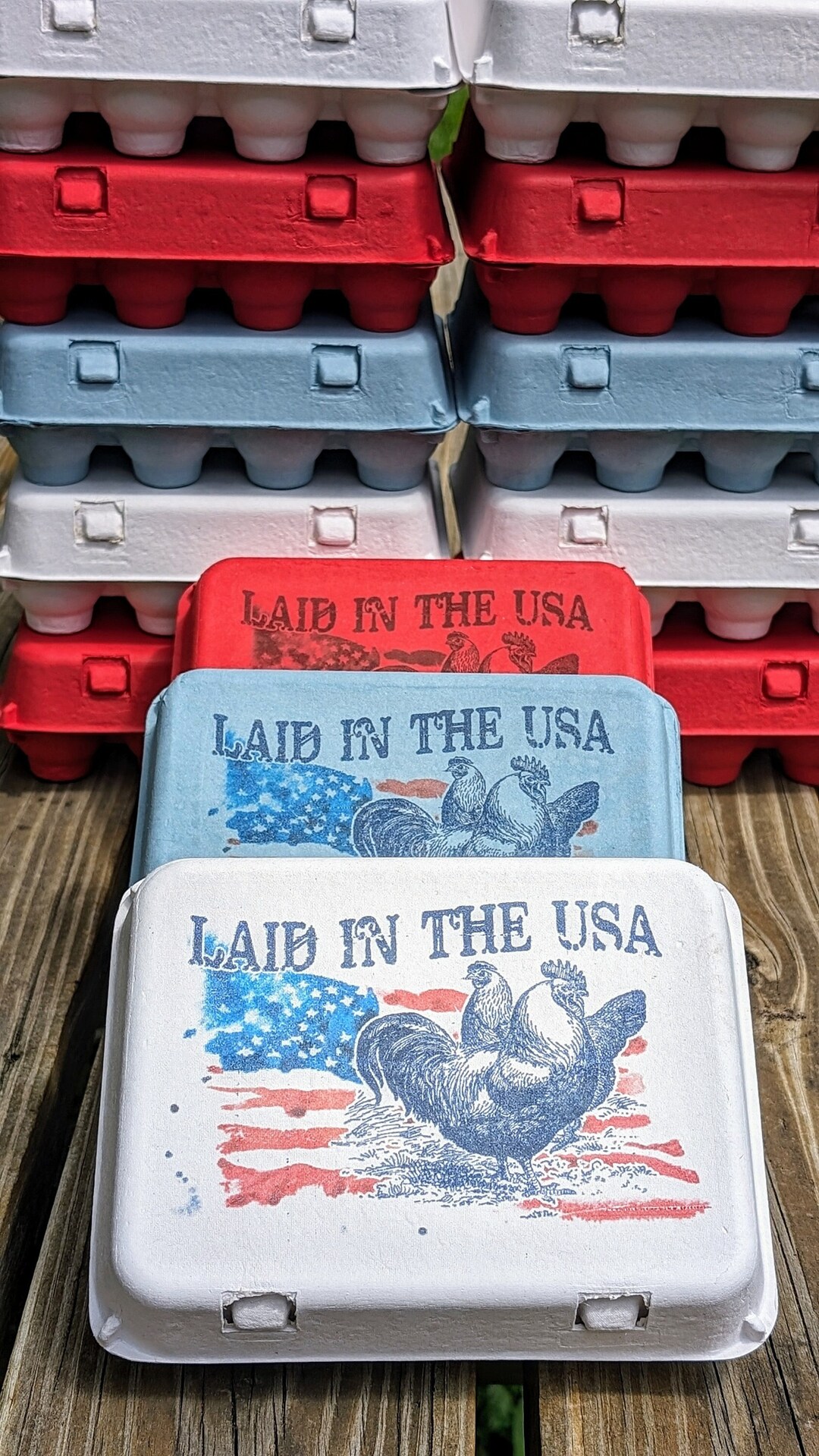 Vintage Chicken Egg Cartons Full Color Printing With Patriotic Poultry ...
