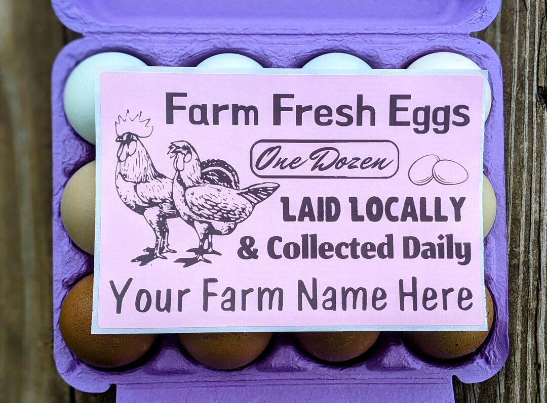 Colorful Egg Carton Light Pink LABELS large, 4x6 with Vintage Themed ...