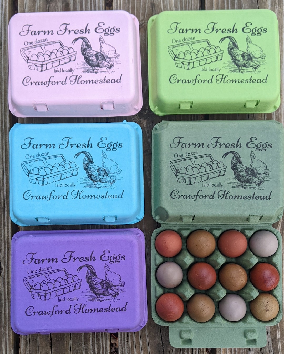 Custom Egg Cartons, Vintage Themed Color Cartons With Unique Custom ...