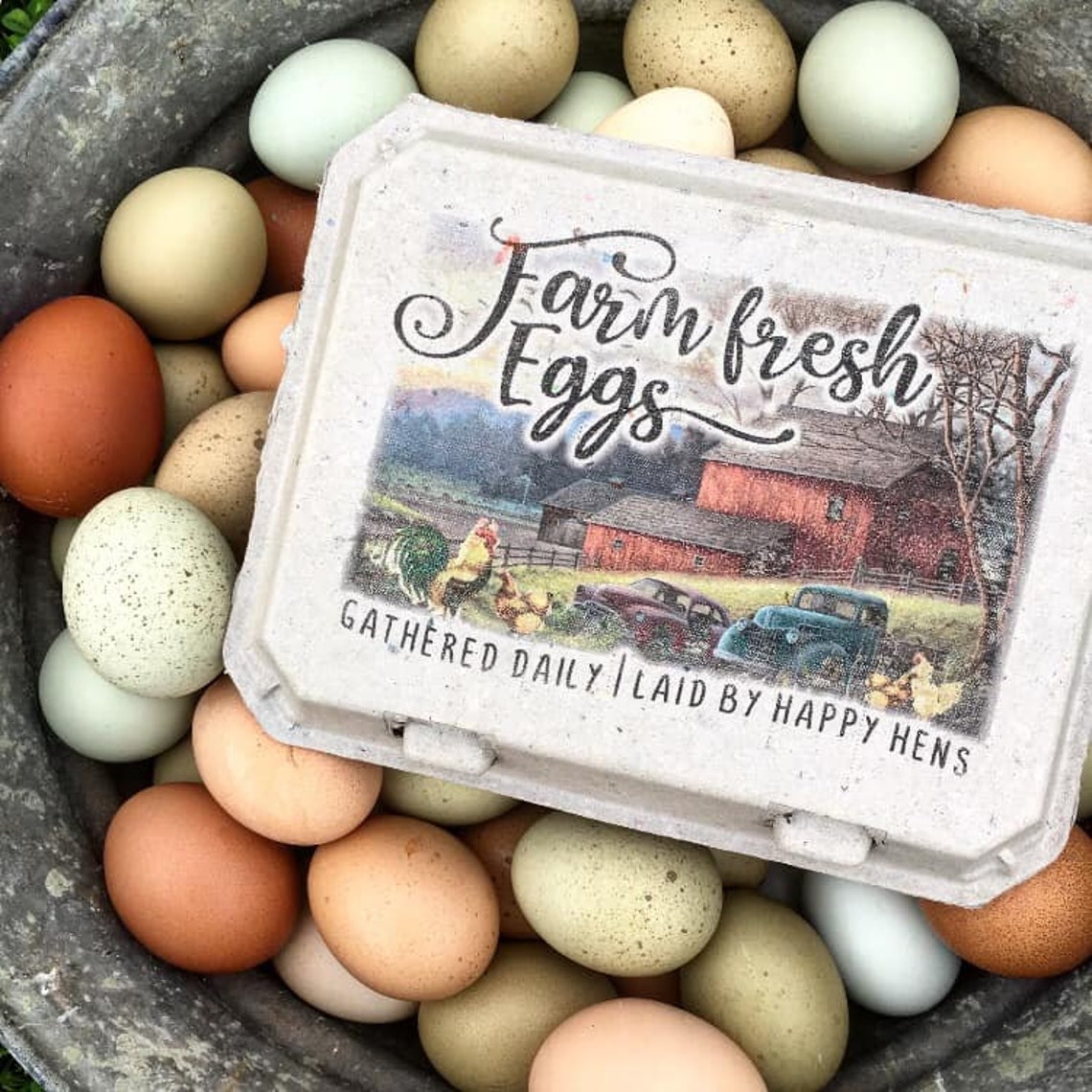 Egg Cartons Vintage Themed. Unique Custom Designed Images - Etsy