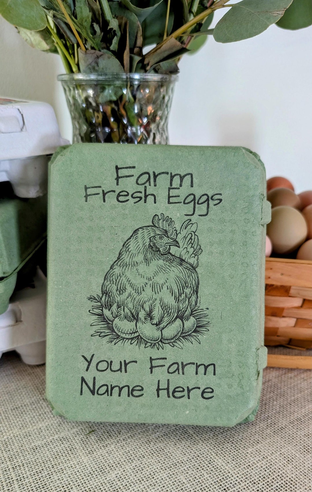 Custom Egg Cartons-vintage Theme Printed Full Dozen 12 Cell Cartons ...