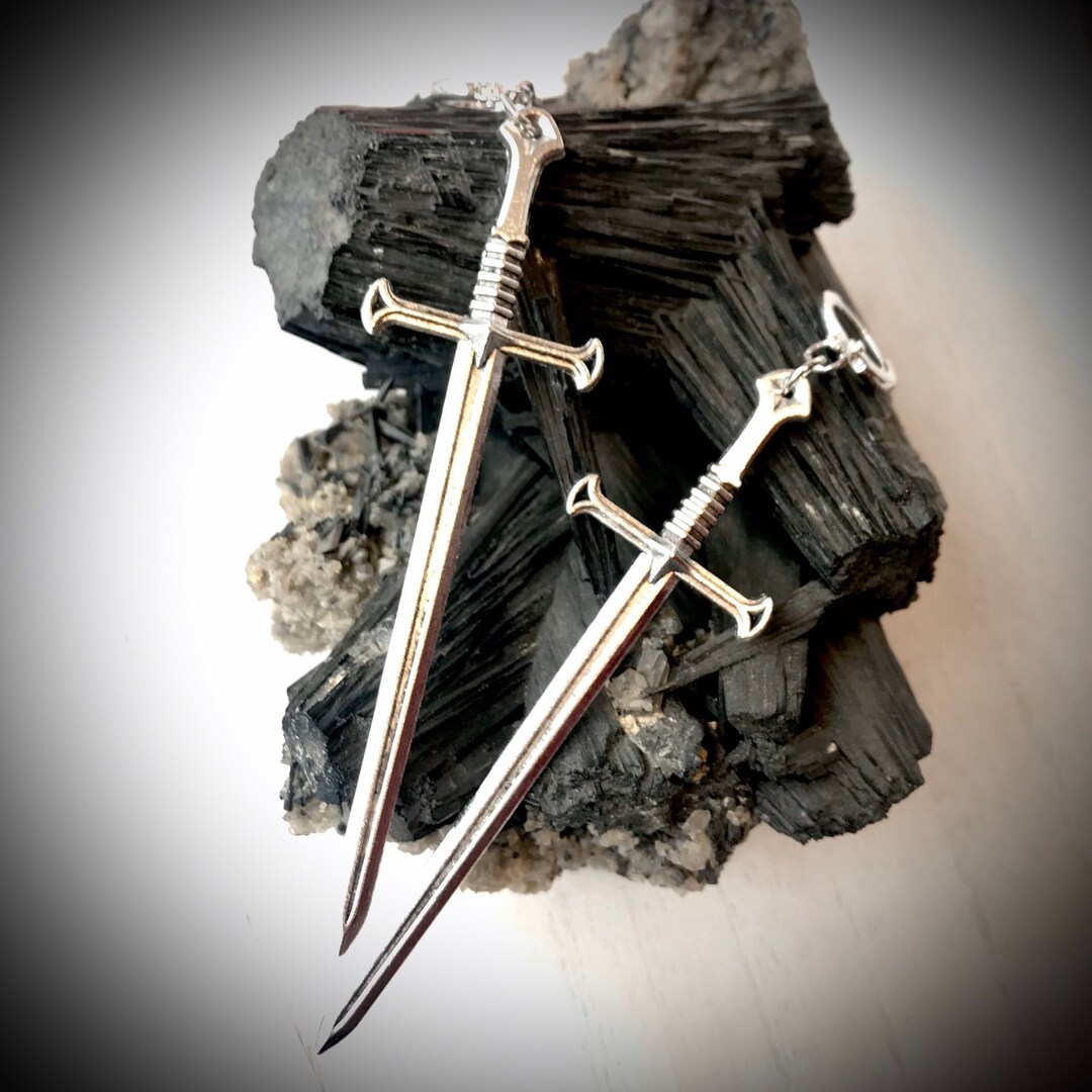 Witcher Sword Excalibur Sword Earrings Giant Sword Silver - Etsy
