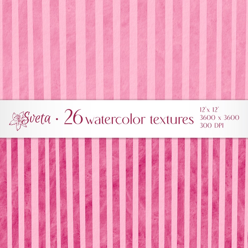 Pink Watercolor Art Backgrounds. Instant Download Hand Painted Digital ...