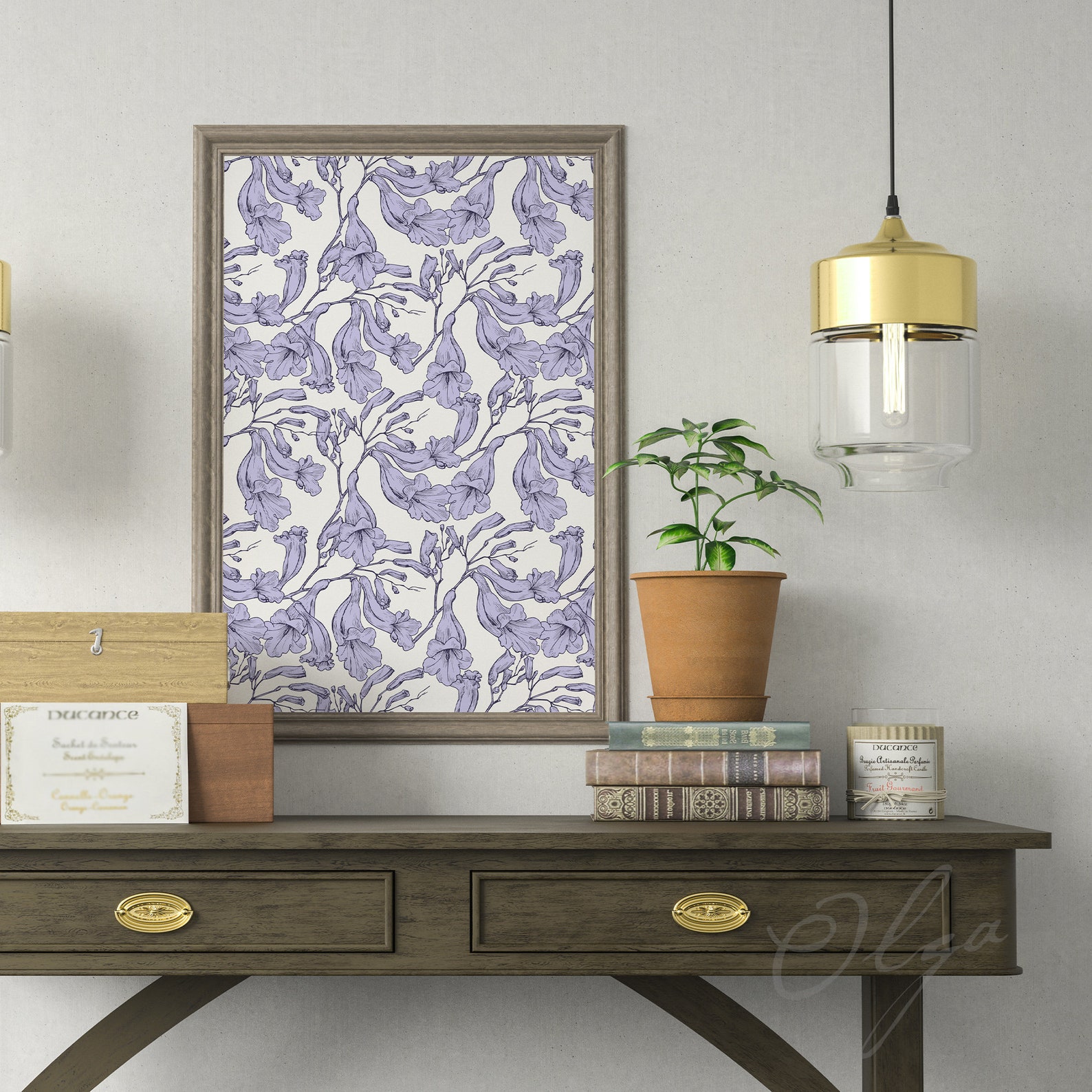 Jacaranda Flowers Seamless Pattern. Vector Elegant Floral Digital ...