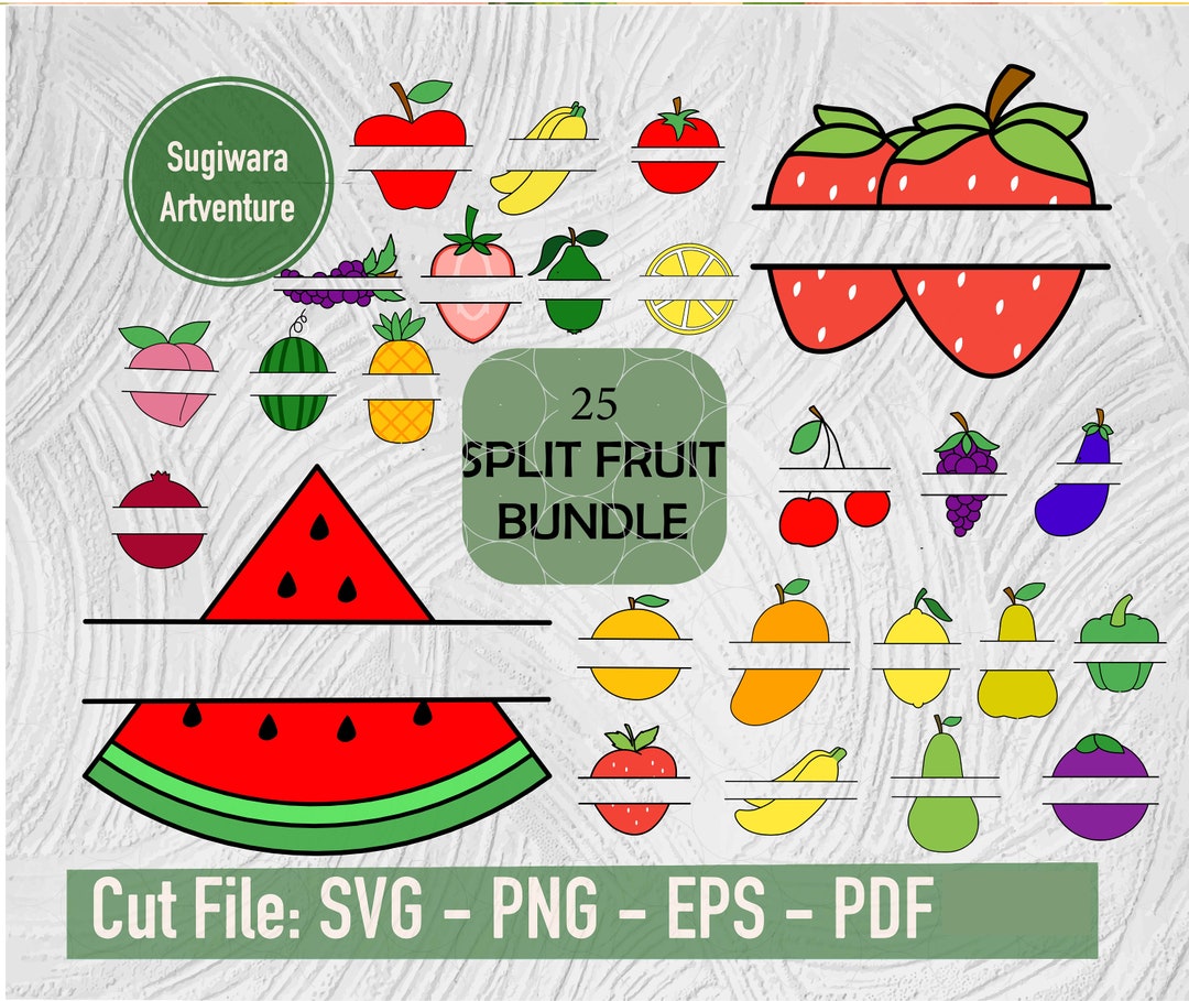 25 Split Fruit SVG Bundle Split SVG , Split Name Svg, Pineapple Svg ...