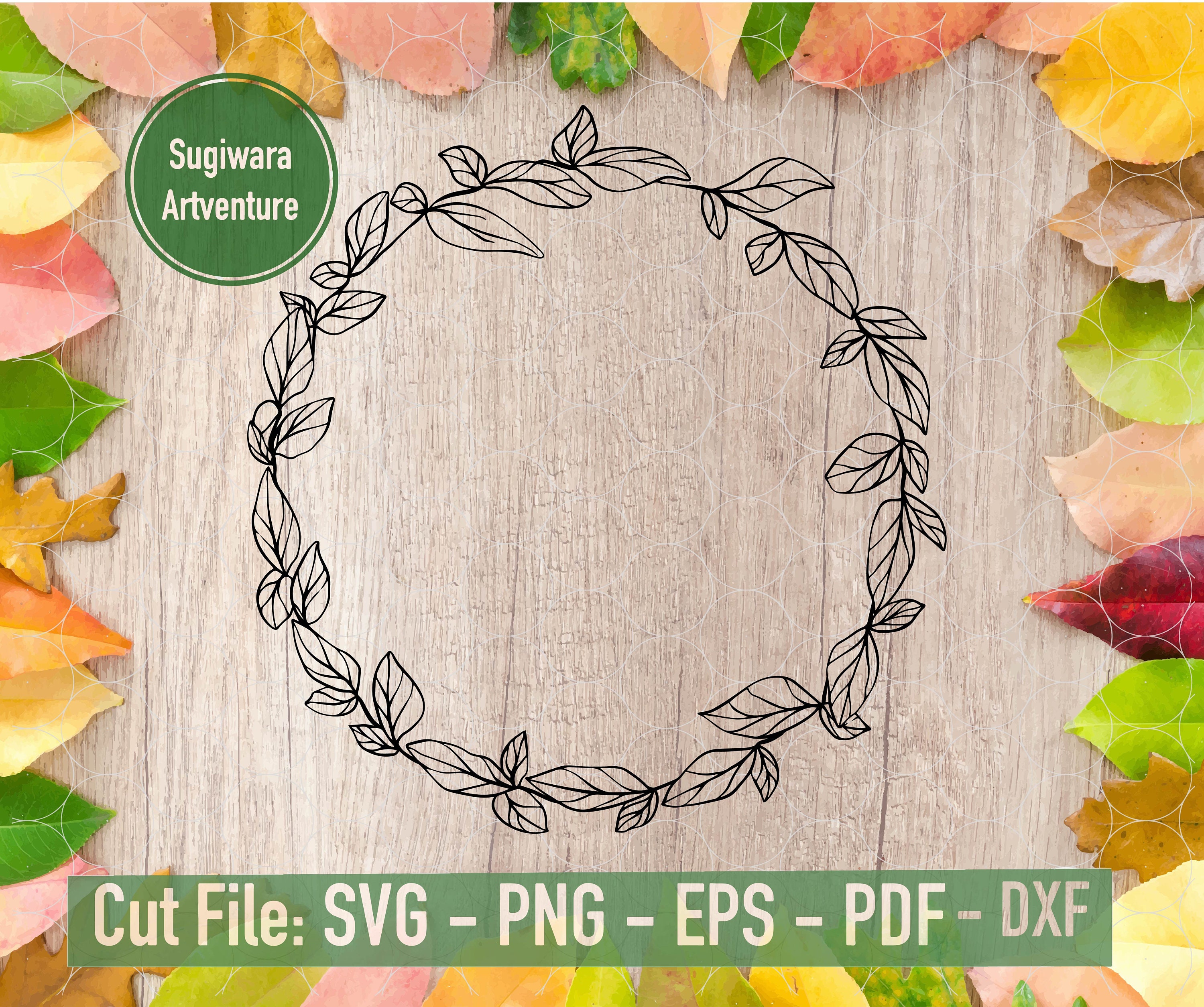 Floral Wreath Svg Circle Monogram Svg Flower Wreath Svg - Etsy