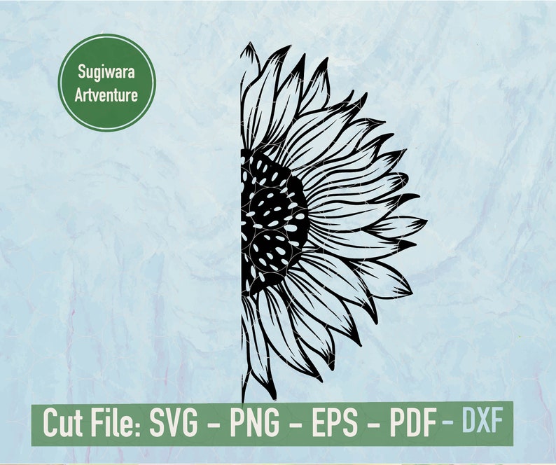 Half Sunflower Svg Sunflower Cut File 4th Of July Svg Etsy Canada