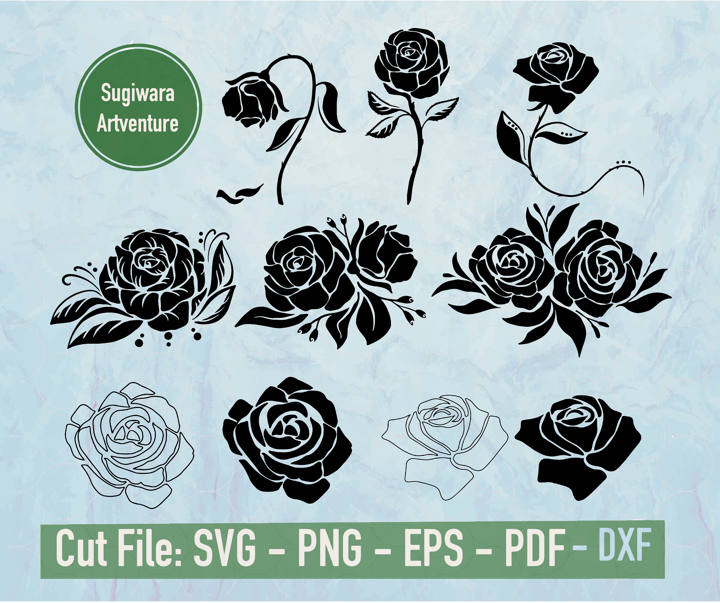 10 Rose Bundle Svg Flower Svg Svg Files for Cricut Flower | Etsy