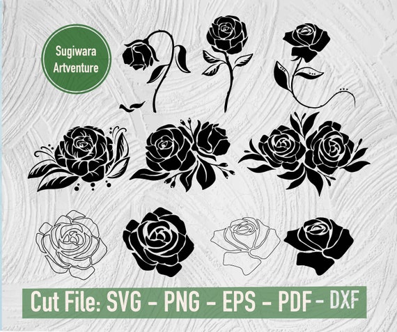 10 Rose Bundle Svg Flower Svg Svg Files for Cricut Flower | Etsy