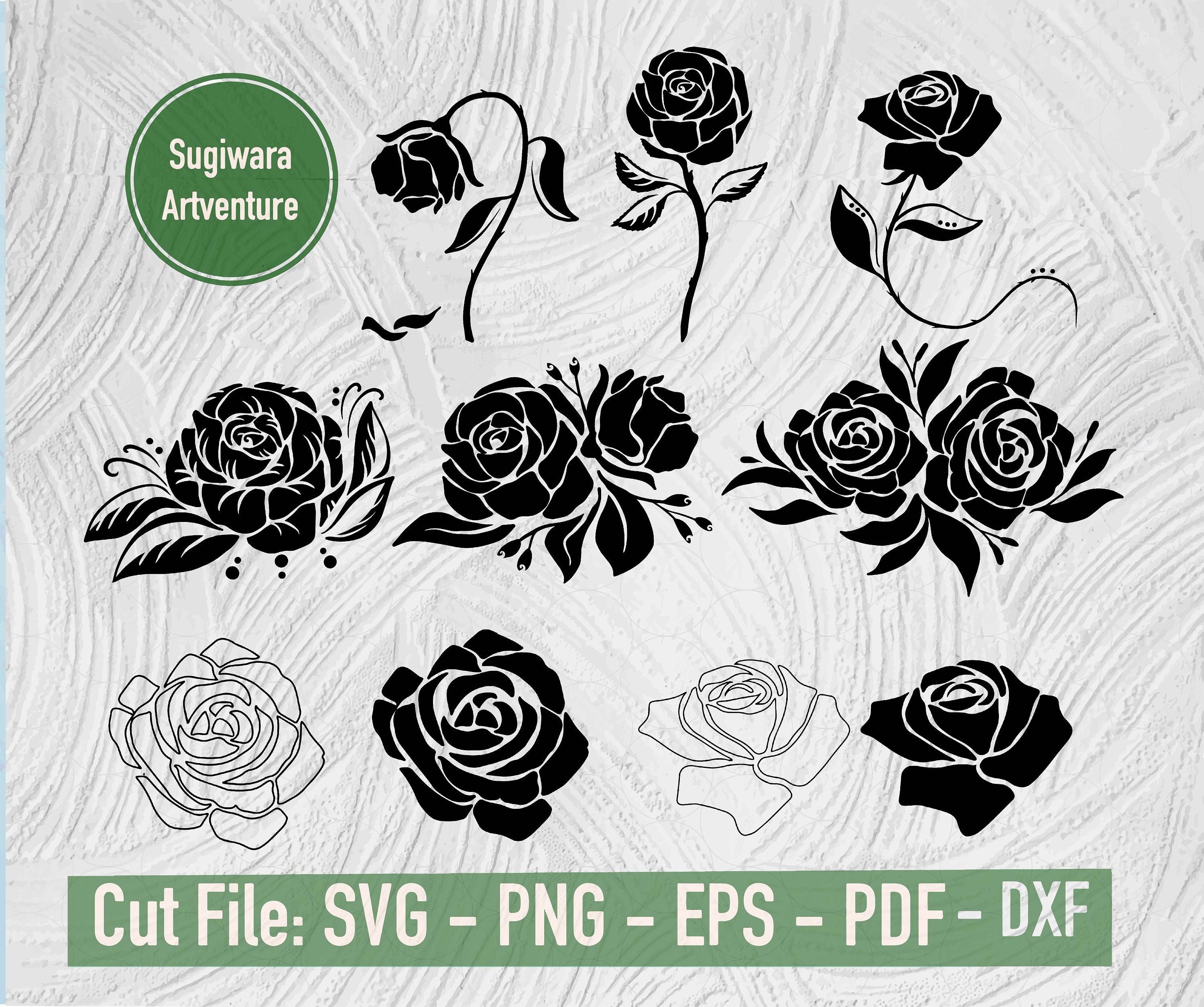 10 Rose Bundle Svg Flower Svg Svg Files for Cricut Flower | Etsy