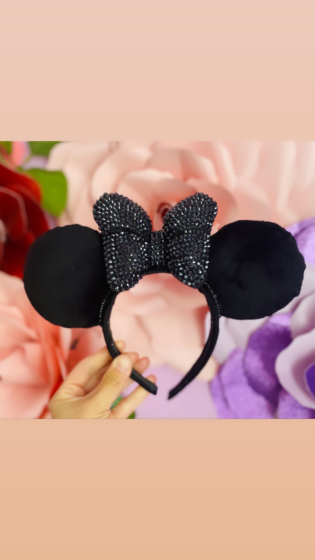 All Black Mouse Ears - Etsy