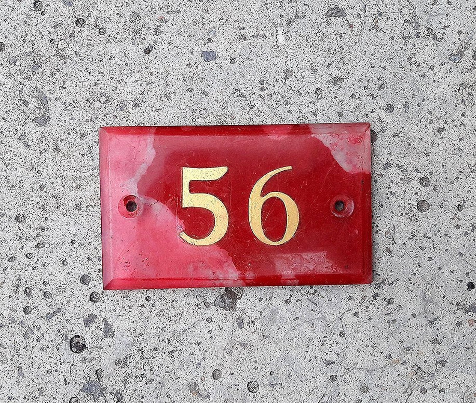 Apartment Office Room Number Sign 56 // Plastic Red Gold Door | Etsy