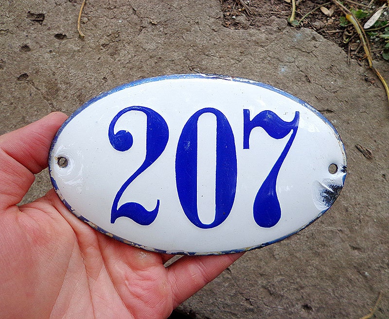 Enamel big door number 207 vintage soviet apartment number | Etsy