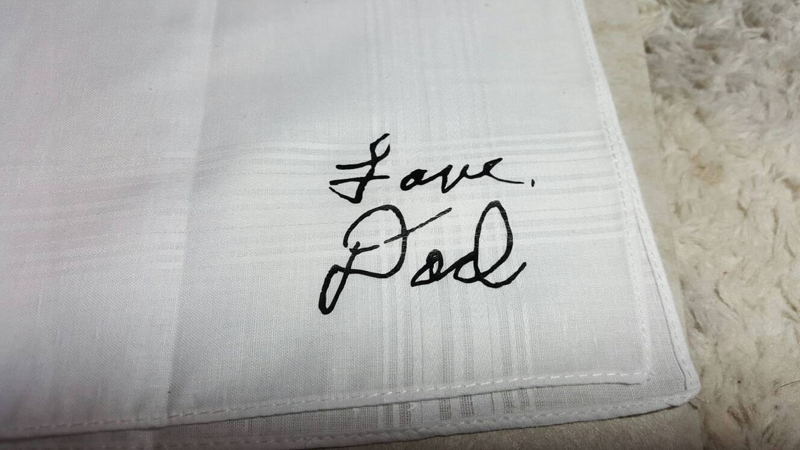 Custom Handwriting on Handkerchief Memorial or Wedding Gift - Etsy