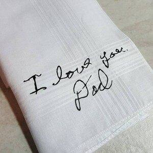 Custom Handwriting on Handkerchief - Memorial or Wedding Gift ...