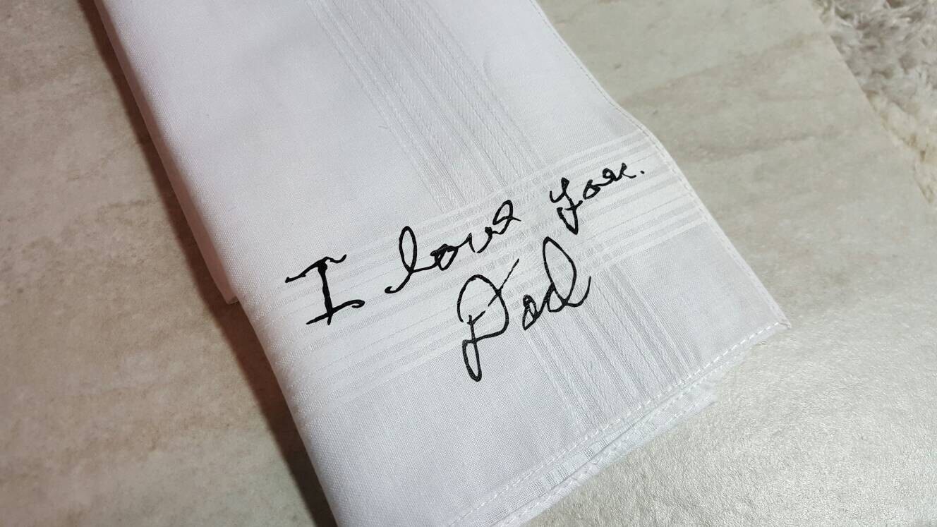 Custom Handwriting on Handkerchief - Memorial or Wedding Gift ...