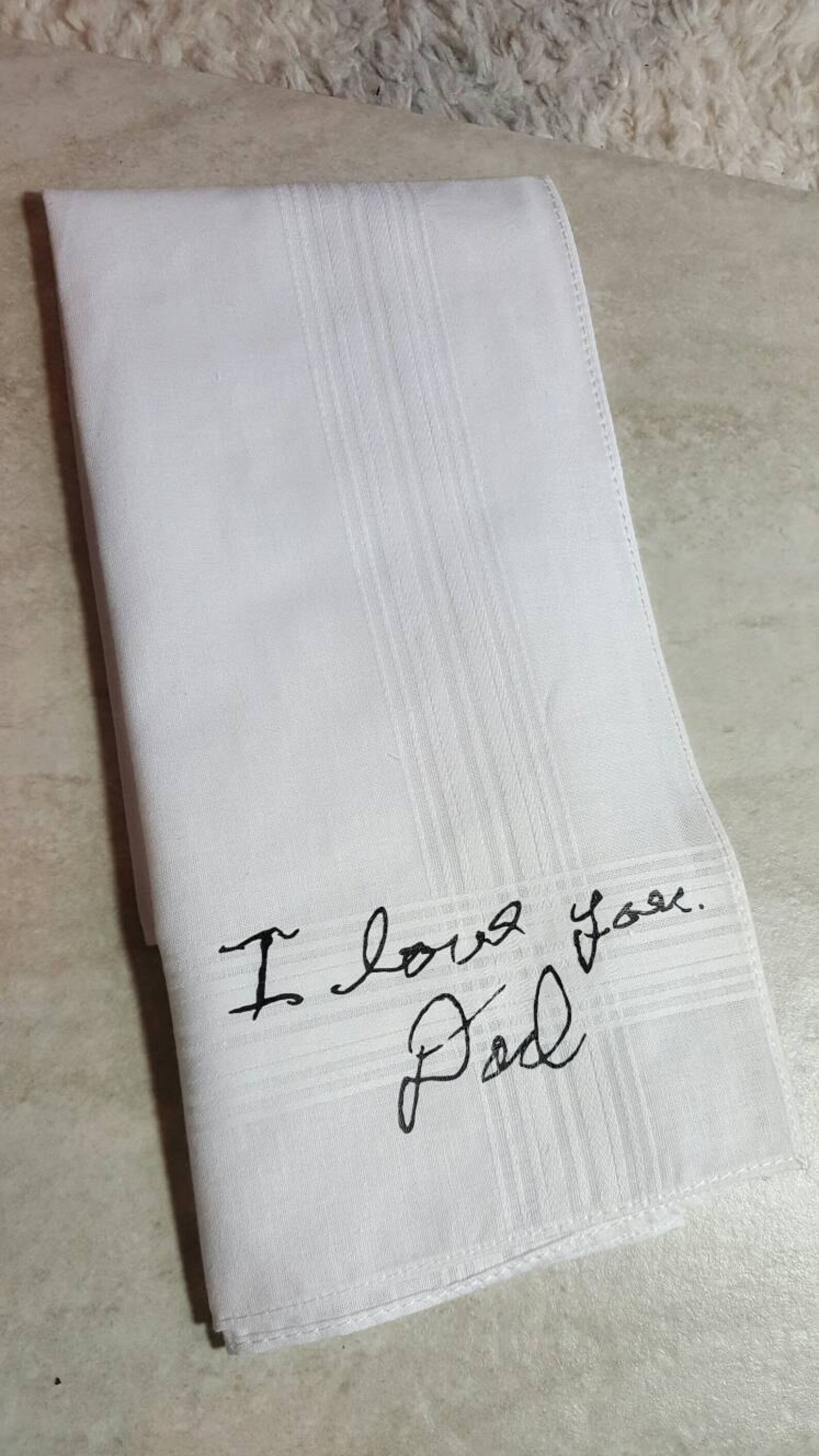 Custom handwriting on handkerchief memorial or wedding gift | Etsy