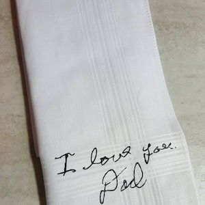 Custom Handwriting on Handkerchief - Memorial or Wedding Gift ...