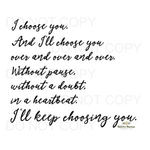 I Choose You SVG Digital Cut File for Silhouette Cameo Cricut - Etsy