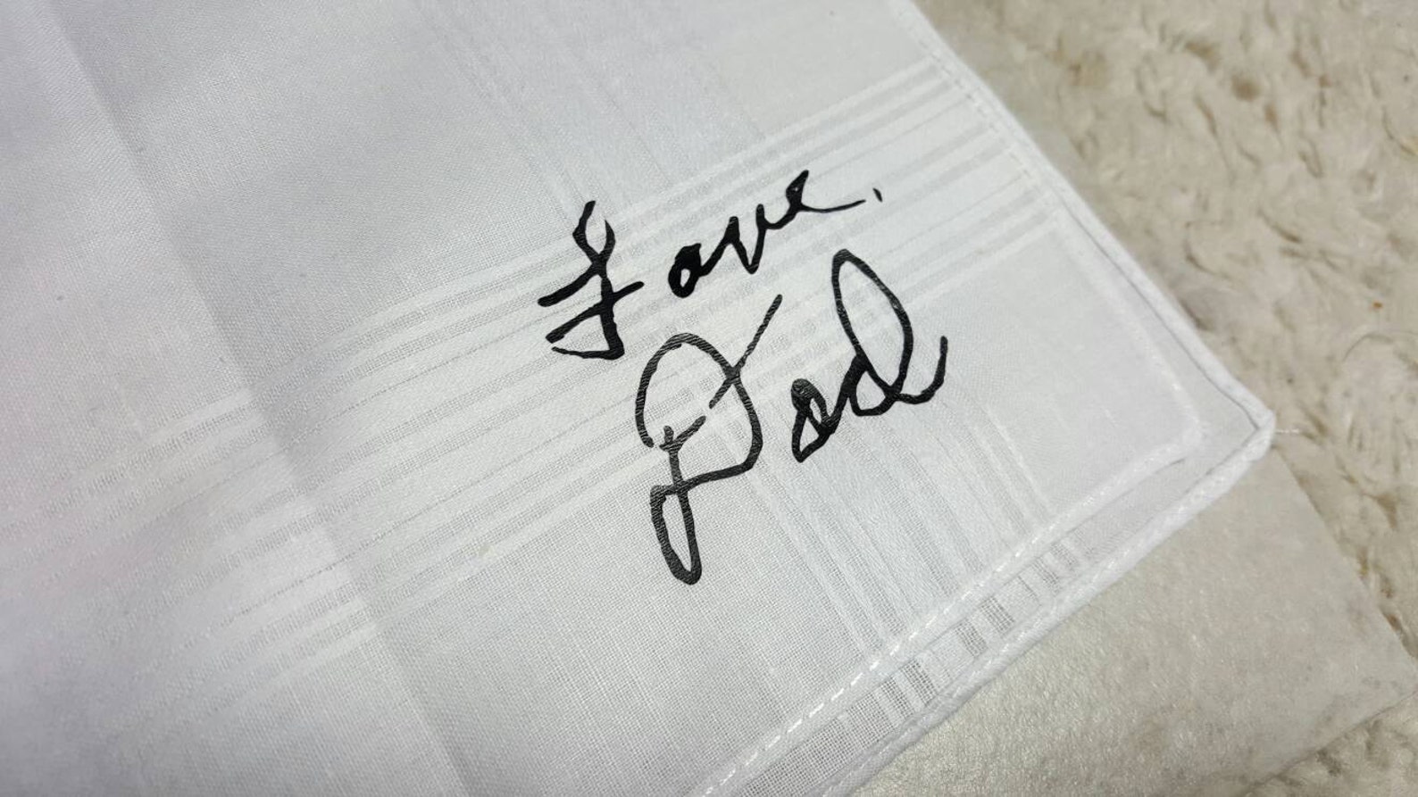 Custom handwriting on handkerchief memorial or wedding gift | Etsy