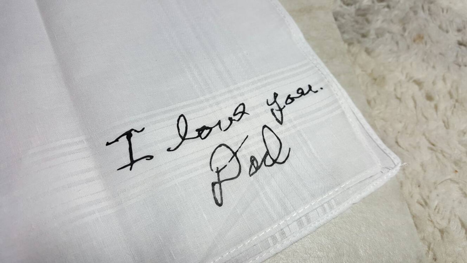 Custom Handwriting on Handkerchief Memorial or Wedding Gift - Etsy