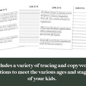 PRINTABLE Advent Scripture Copywork Tracing Journal | Luke 2 Christmas ...