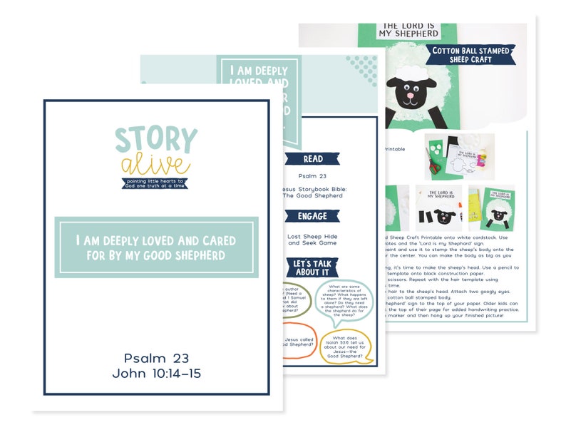 PRINTABLE Psalm 23 Story Alive Bible Activity Pack Kids - Etsy
