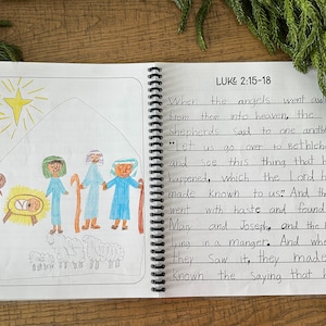 PRINTABLE Advent Scripture Copywork Tracing Journal | Luke 2 Christmas ...