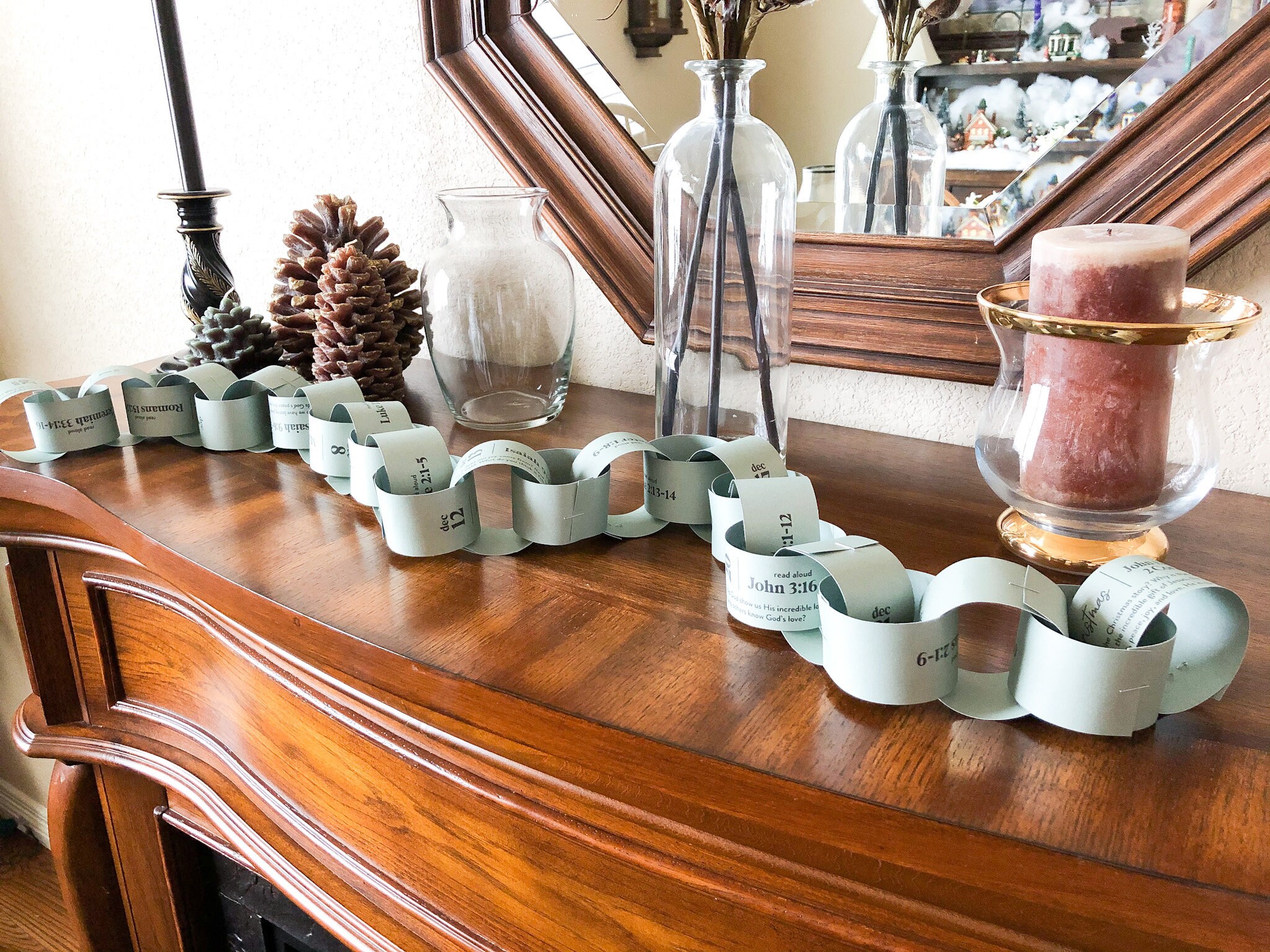 PRINTABLE Advent Paper Chain Scripture Countdown Advent | Etsy