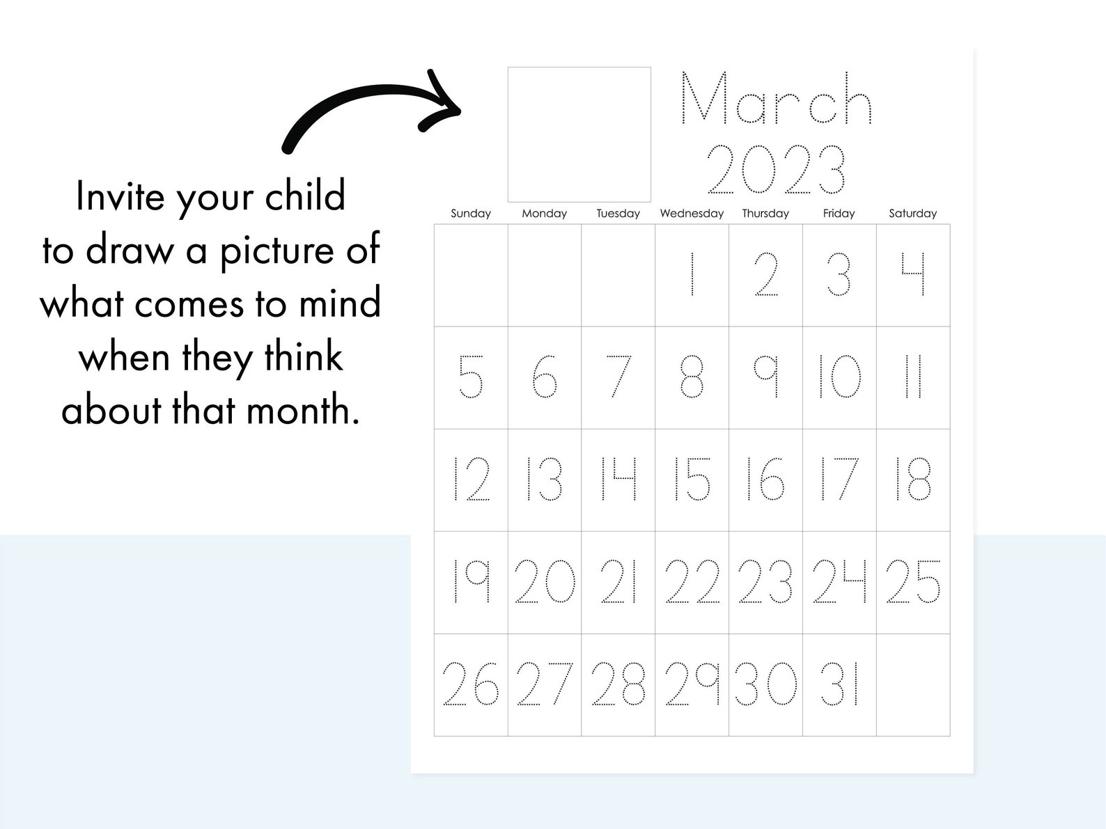 PRINTABLE Draw and Trace Traceable Calendar Tracing Calendar - Etsy