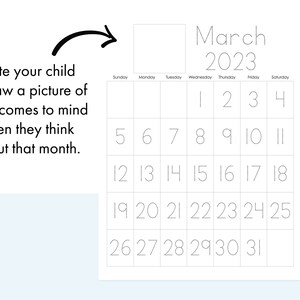 PRINTABLE Draw and Trace Traceable Calendar Tracing Calendar - Etsy