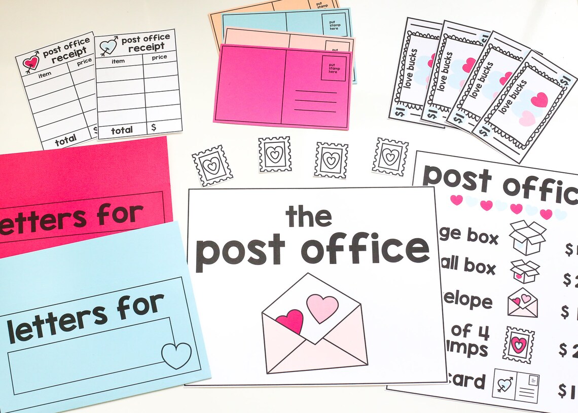 PRINTABLE Pretend Play Post Office | Valentine's Day Activities | Post ...